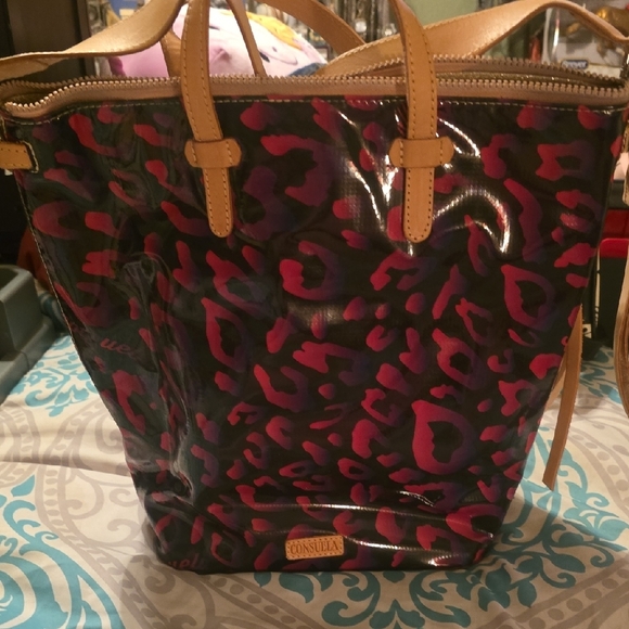 Consuela | Bags | Consuela Leopard Print Tote Bag Pink And Black | Poshmark